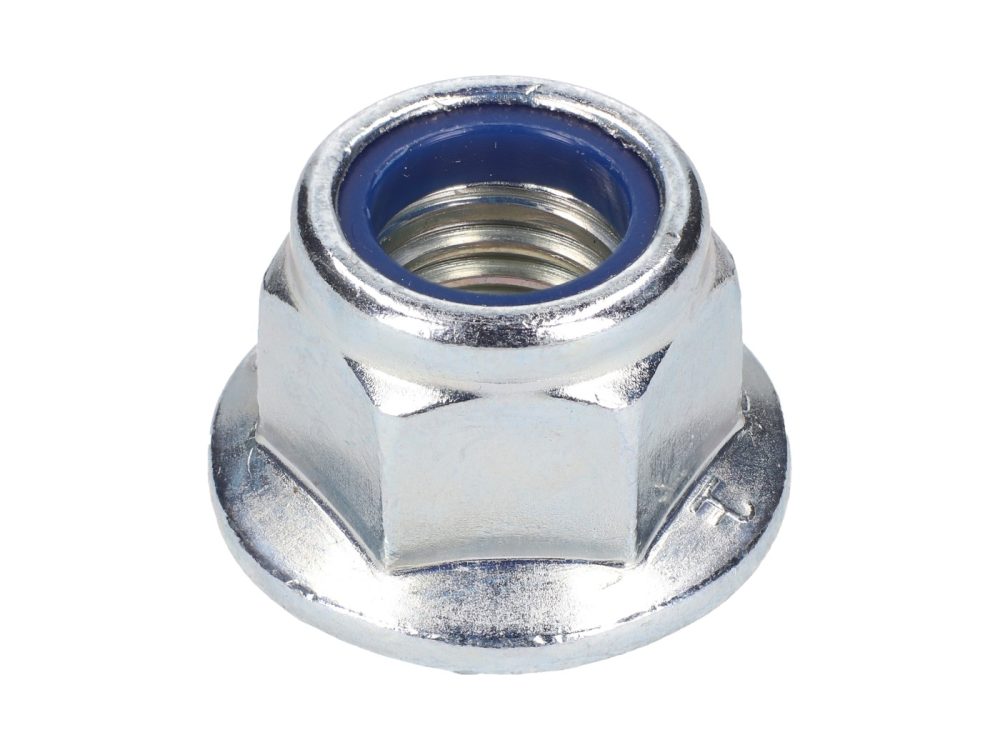 Moer met flens M12x1.75 zelfborgend, verzinkt - EZrider.nl