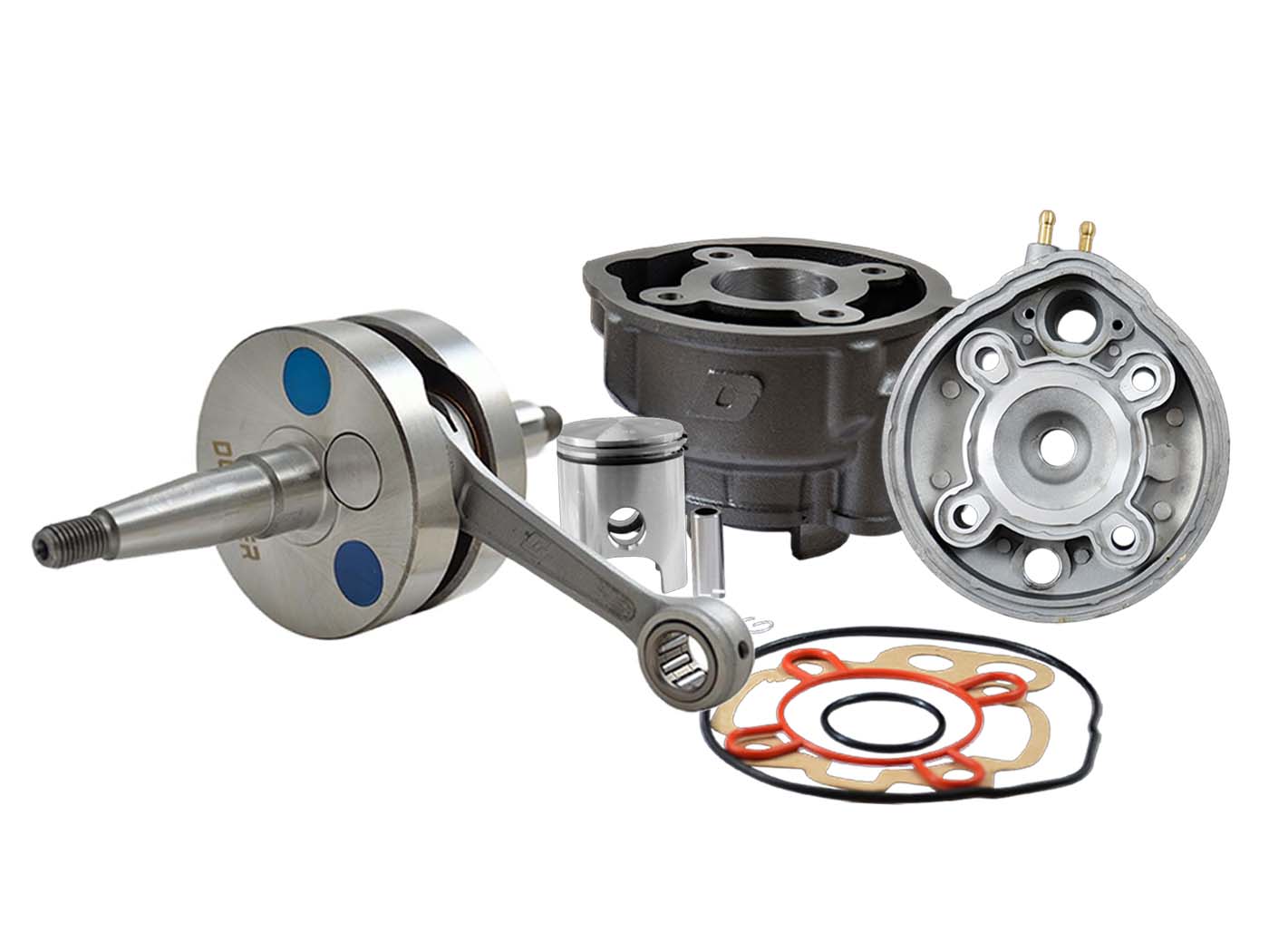 Tuning kit 50cc Doppler Origin Gietijzer Vertex zuiger + Racing krukas ...