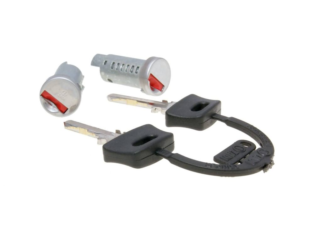 Slotset stuurslot 2 cilinders voor Piaggio ZIP, TPH, NRG, SKR, Free ...