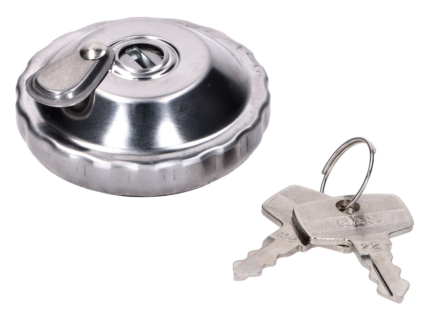 Tankdop met bajonetsluiting 30mm chrome voor Puch Maxi, Tomos - EZrider.nl